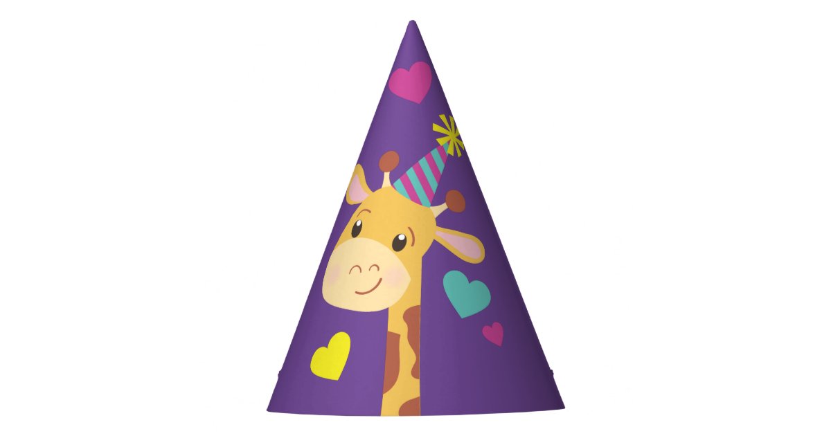 Giraffe Kids Birthday Party Cute Party Hat | Zazzle