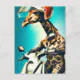 Giraffe Wearing Helmet on Motorcycle Modern AI Art Postcard | Zazzle