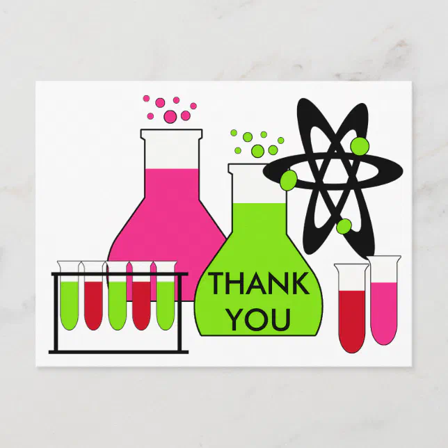 Girl All About Science Thank You Postcard | Zazzle