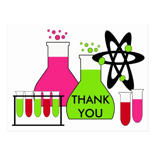 Girl All About Science Thank You Postcard | Zazzle.co.uk