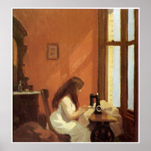Girl at Sewing Machine, Edward Hopper Poster | Zazzle