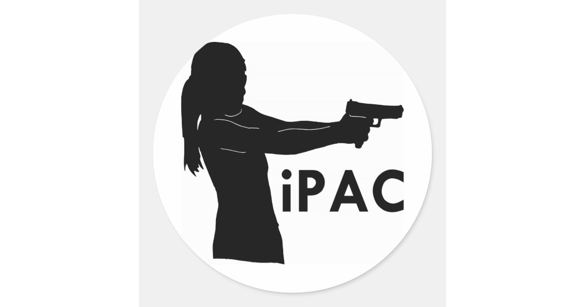 Girl With Gun iPac Classic Round Sticker | Zazzle