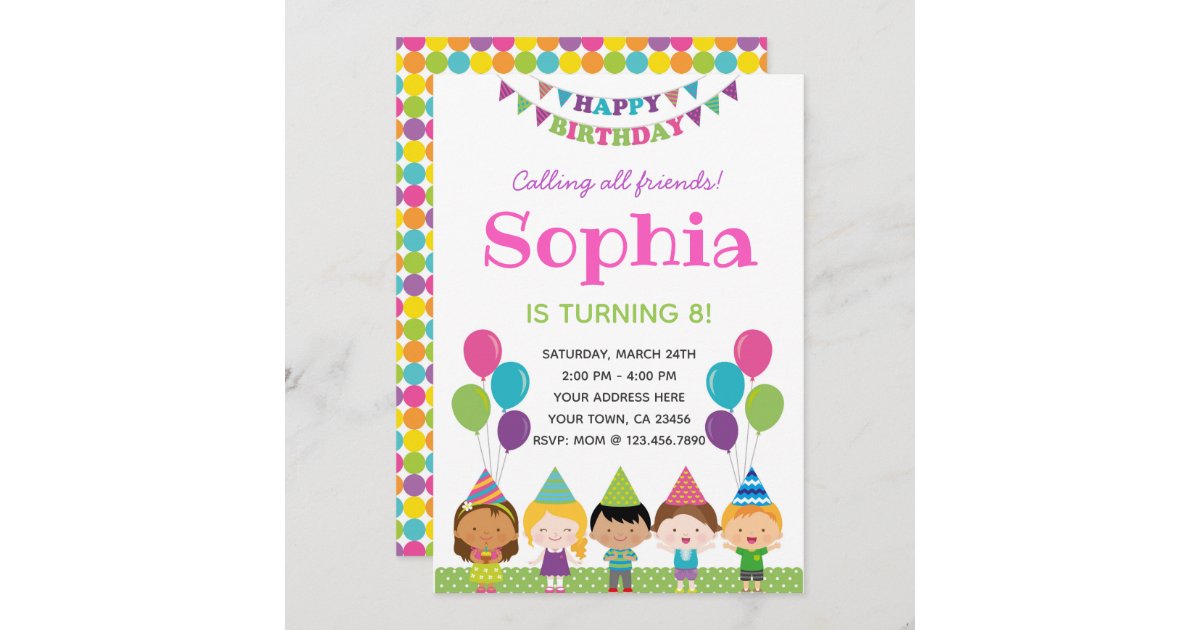 Girls Birthday Invitation | Zazzle