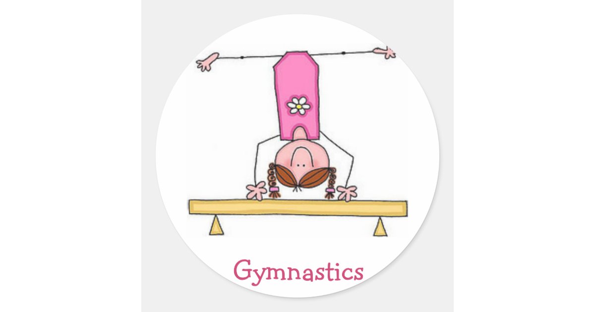 Girls Gymnastics Sticker | Zazzle