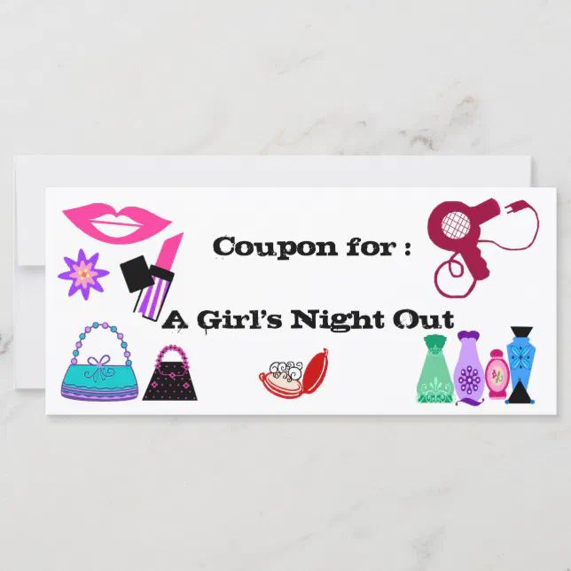 Girl's Night out coupon | Zazzle