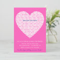 Girly 76th birthday invitation Girl Heart Pink | Zazzle