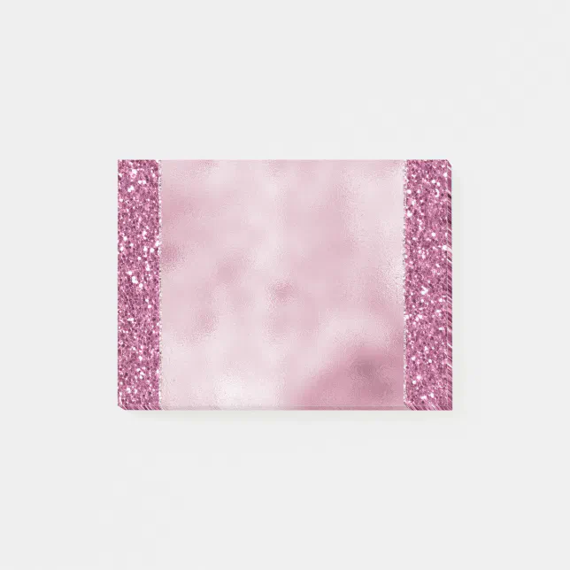 Girly Glitzy Pink Glitter Post-it Notes | Zazzle