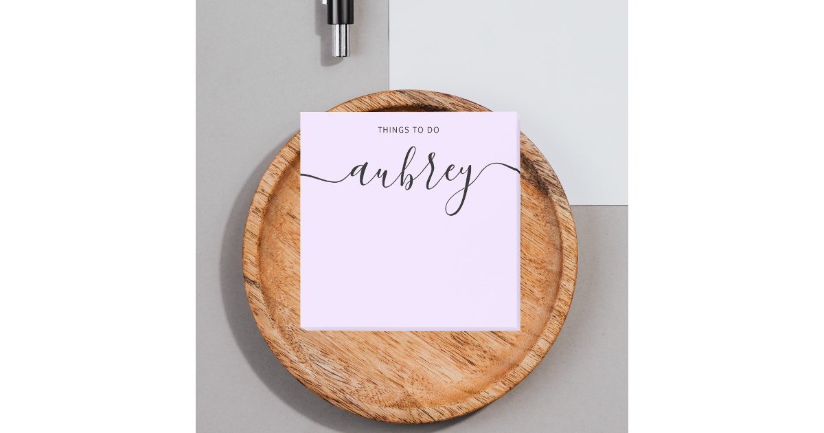 Girly Monogram Calligraphy Minimalist Purple Post-it Notes | Zazzle