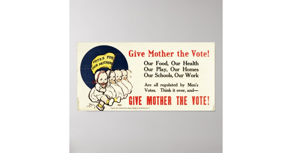 Give Mother the Vote! Suffrage, Women, Vintage, Poster | Zazzle