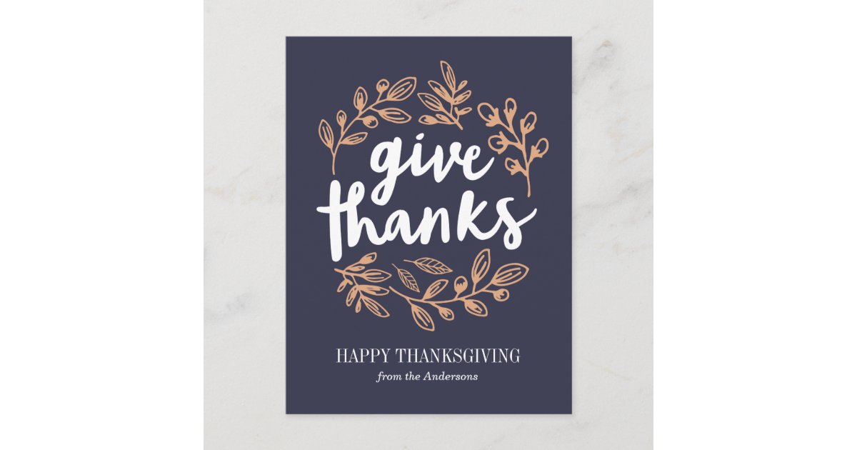 Give Thanks Script Postcard | Zazzle