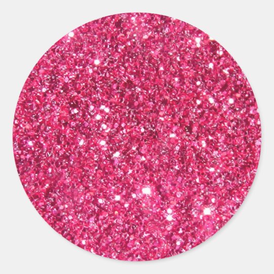 Glamour Hot Pink Glitter Classic Round Sticker | Zazzle.co.uk