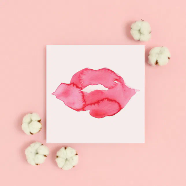 Glamour Watercolor Blush Pink Lip Fashion Painting Poster | Zazzle