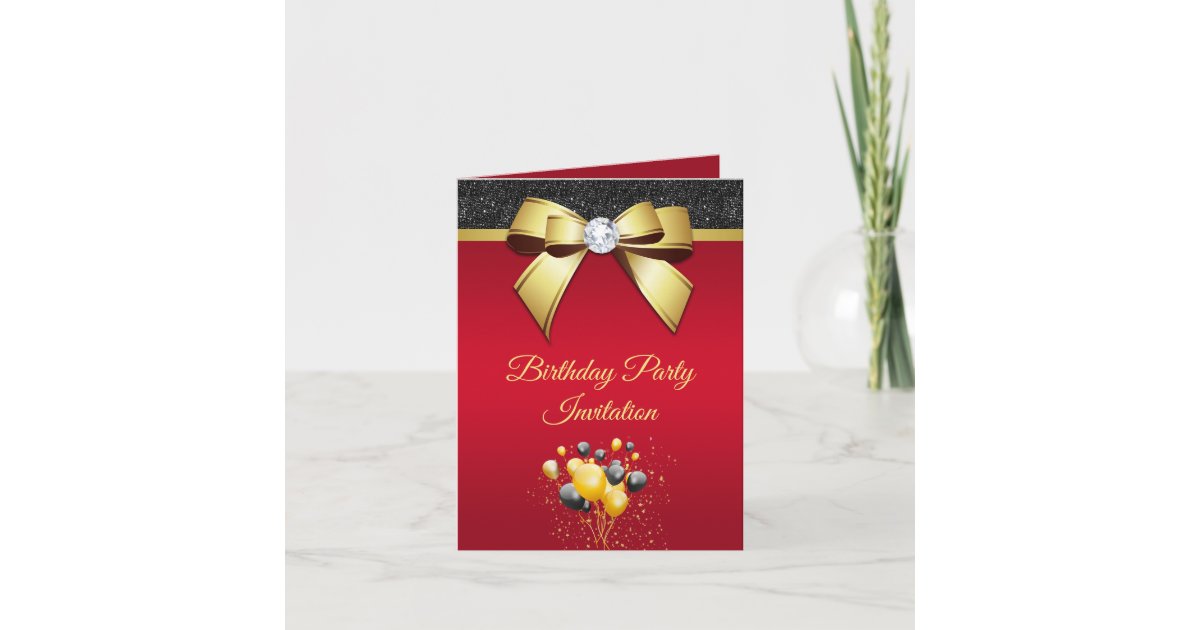 Glamourous, Romantic Elegance Birthday Party Invitation | Zazzle