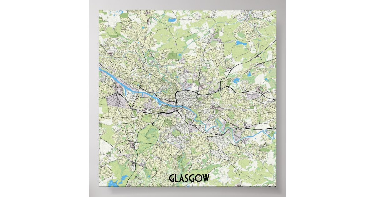 Glasgow map poster | Zazzle