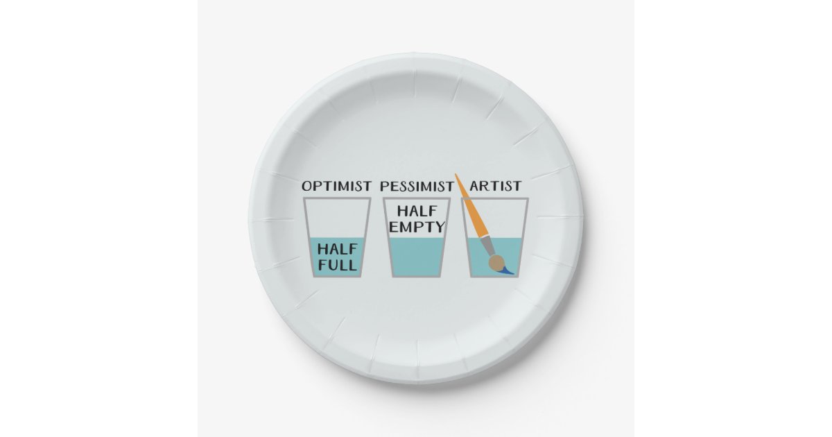 Glass Half Full Funny Meme Paper Plate | Zazzle