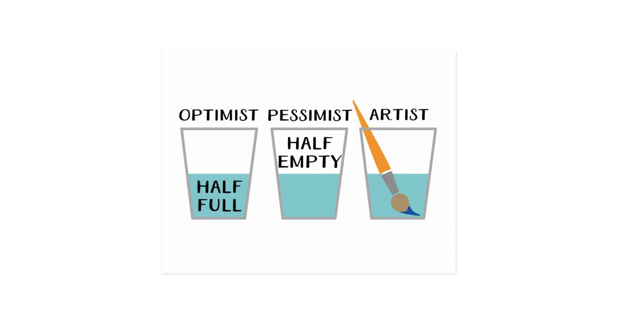 Glass Half Full Funny Meme Postcard | Zazzle.co.uk