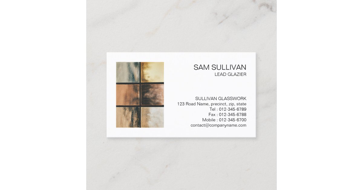 Glazier Glazing Glass Work Business Card | Zazzle