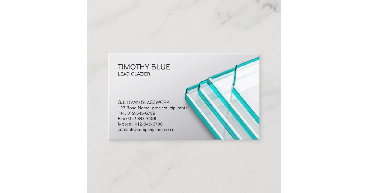 Glazier Glazing Glass Work Business Card | Zazzle