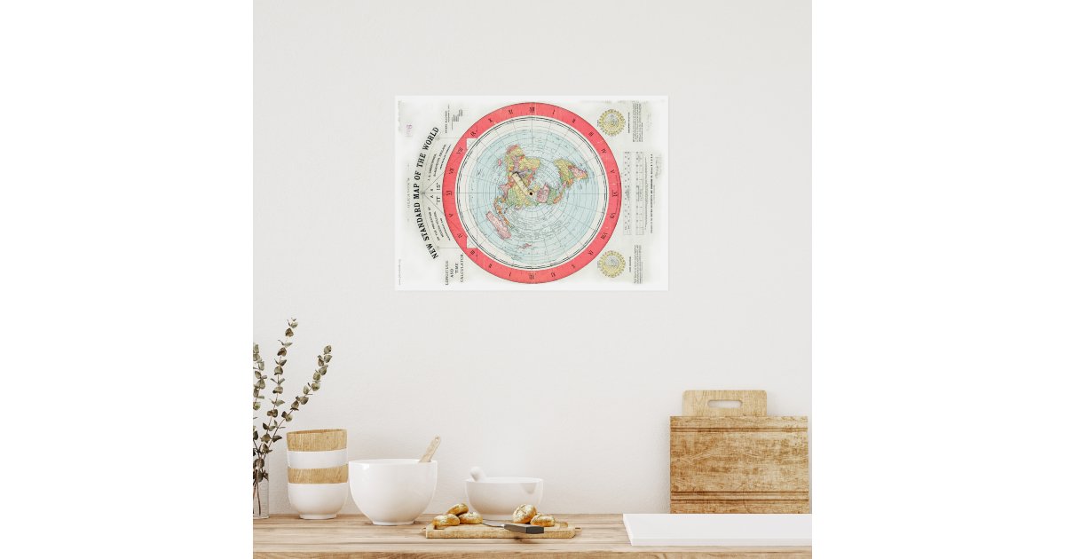 Gleason's NEW STANDARD MAP OF THE WORLD - High Rez Poster | Zazzle