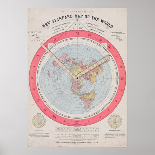Gleason's new standard map of the world poster | Zazzle.co.uk