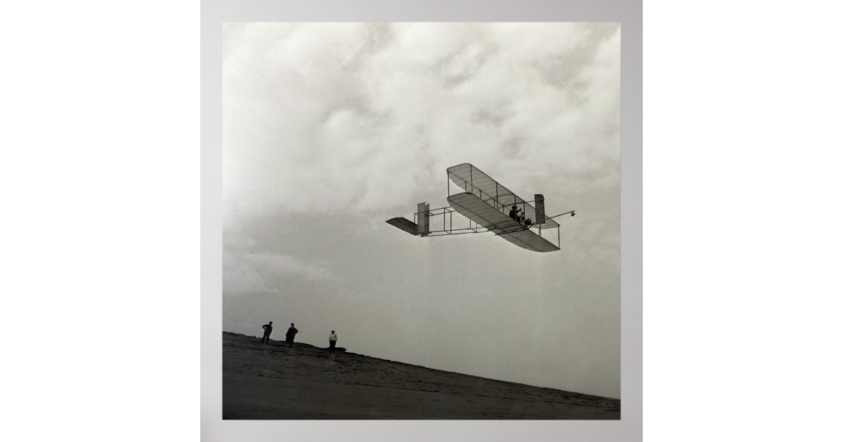 Glider Test Flight Aviation Wright Brothers Poster | Zazzle