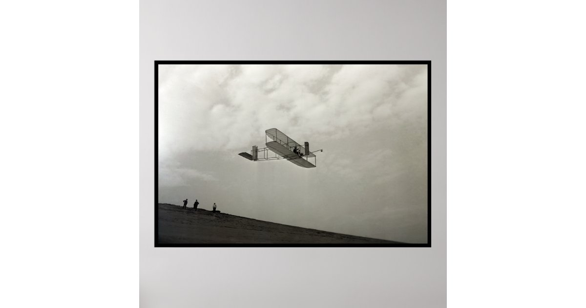 Glider Test Flight Aviation Wright Brothers Poster | Zazzle