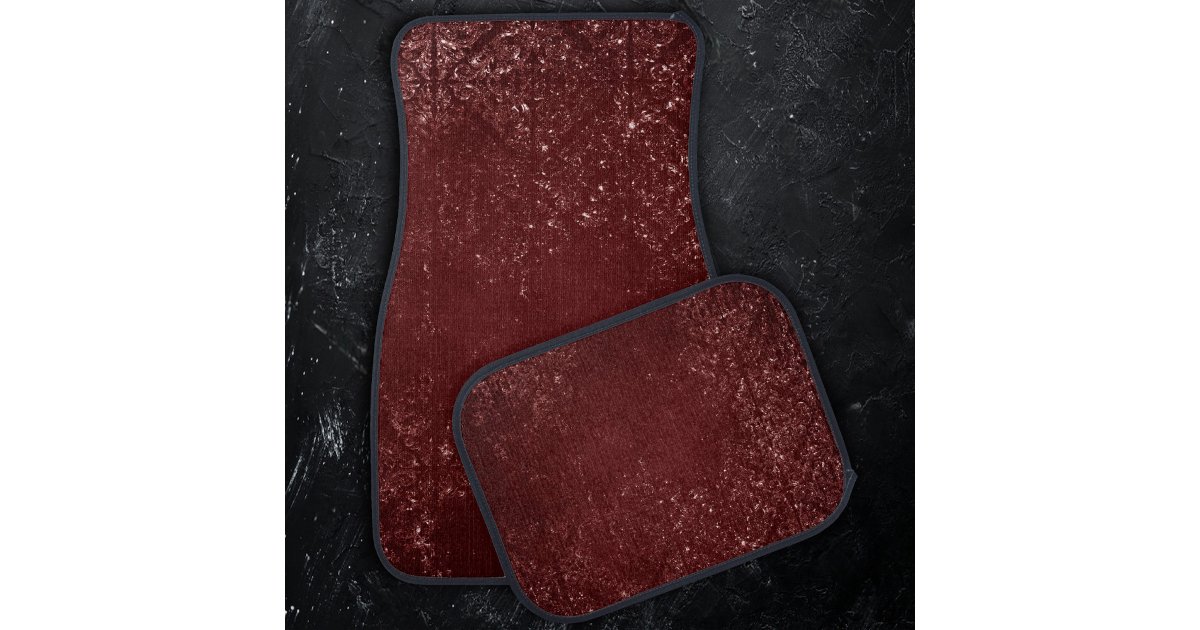 Glimmering Henna Grunge | Dark Blood Red Damask Car Mat | Zazzle