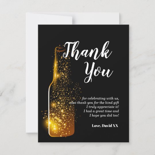 glitter, beer, wine, adult, thank you card | Zazzle.co.uk