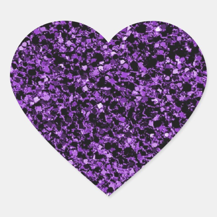 Glitter purple heart sticker | Zazzle.co.uk