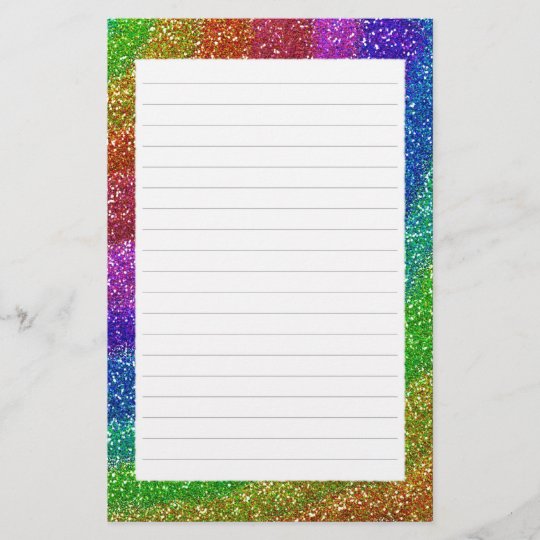 Glitters Rainbow Stationery | Zazzle.co.uk