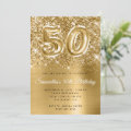 Glittery Gold Glam Number 50th Birthday Invitation | Zazzle