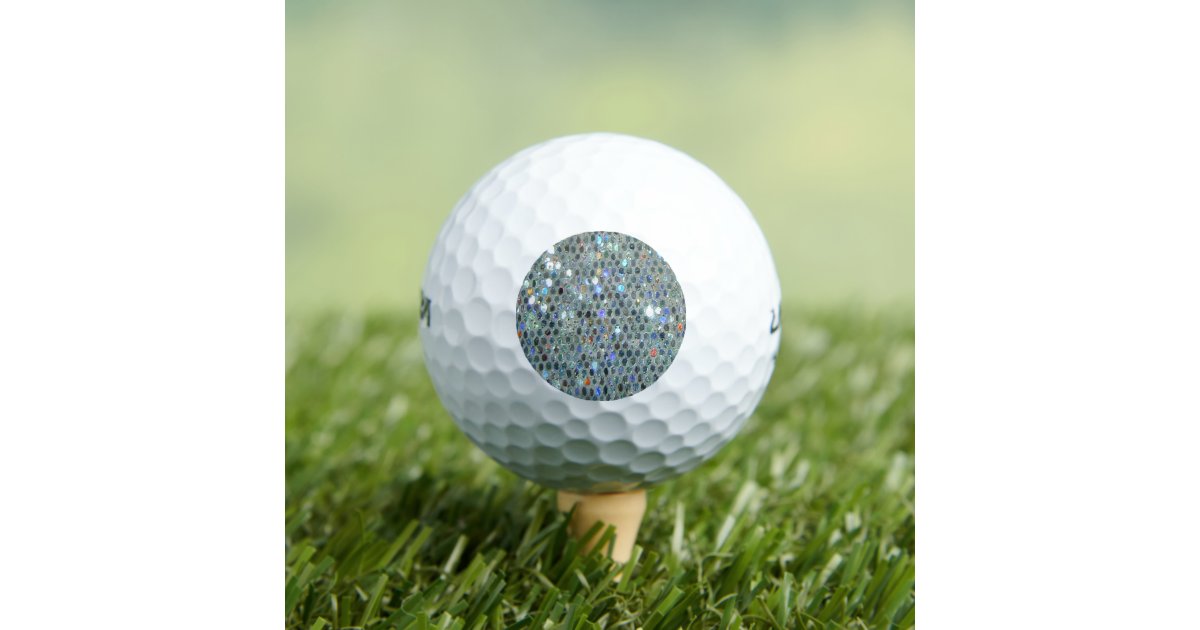 Glitzy Sparkly Silver Glitter Bling Golf Balls | Zazzle