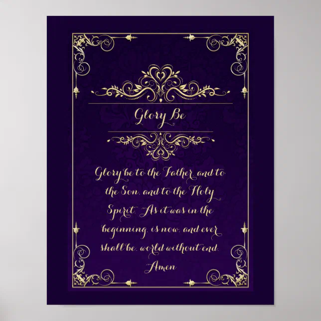 Glory Be Catholic Prayer Christian Poster | Zazzle