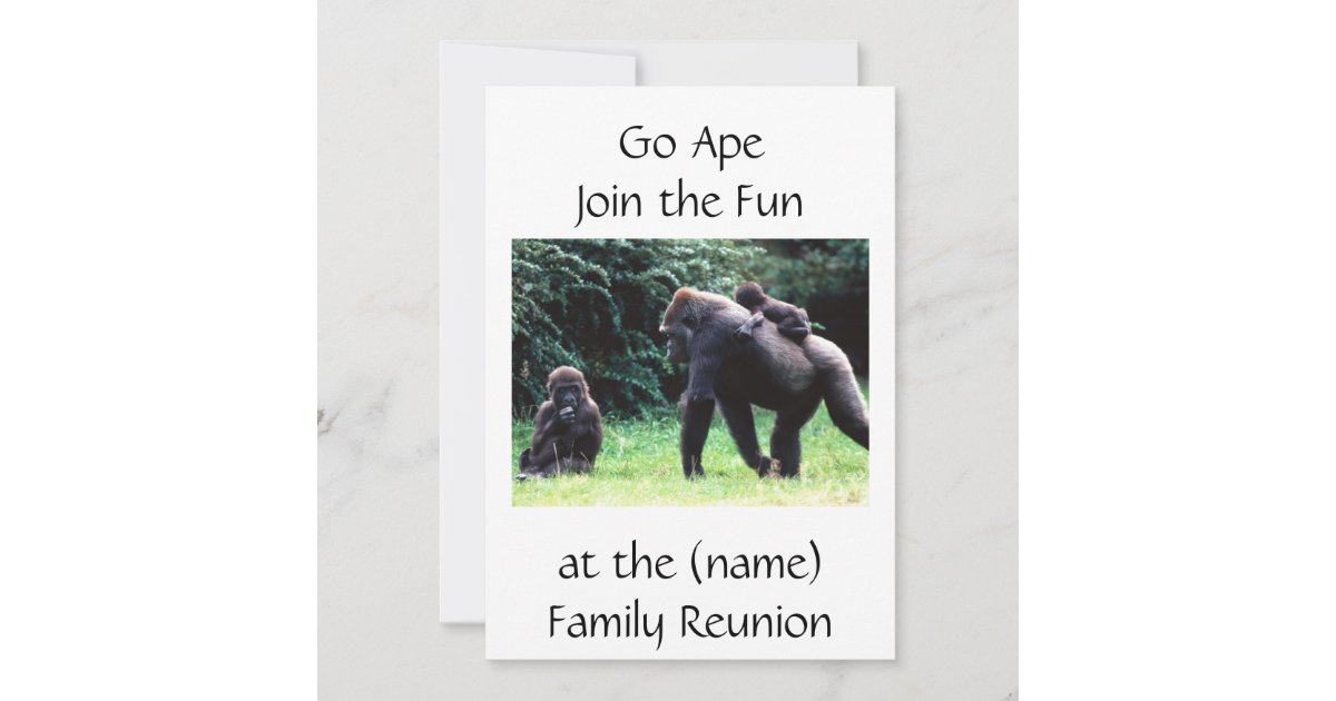 GO APE FAMILY REUNION INVITATION | Zazzle
