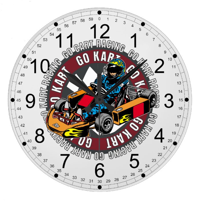 Go Kart Racing Large Clock | Zazzle.co.uk