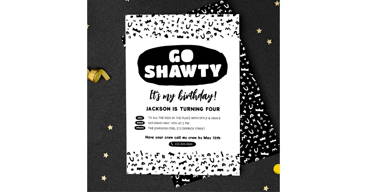 Go Shawty It's Your Birthday, Hip Hop Rap Party Invitation | Zazzle