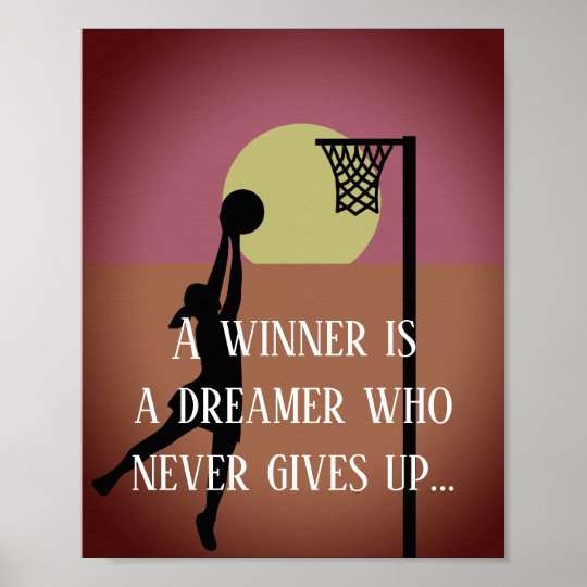 Goal Shooter Motivational Quote Netball Poster | Zazzle.co.uk