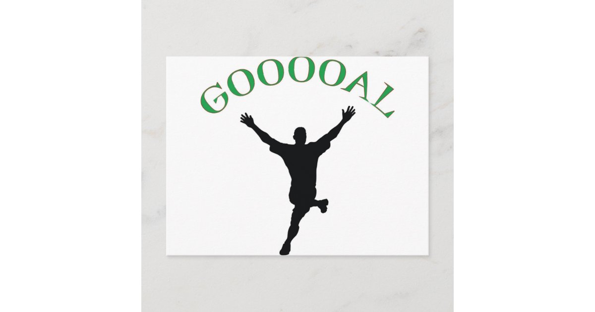 Goal - Soccer Design says "Gooooal" Postcard | Zazzle