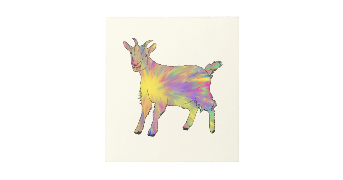 Goat Funky Trippy Psychedelic Colourful Animal Art Notepad | Zazzle