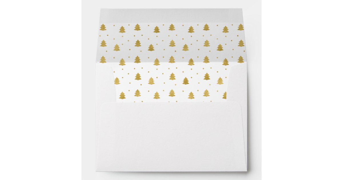 Gold and White Pine Trees Envelope | Zazzle