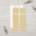 Gold and White Simple Cross Business Card | Zazzle