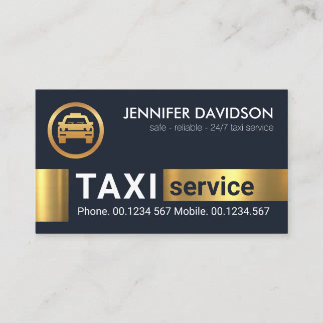 Gold Blocks Taxi Driver Cab Transport Business Card | Zazzle