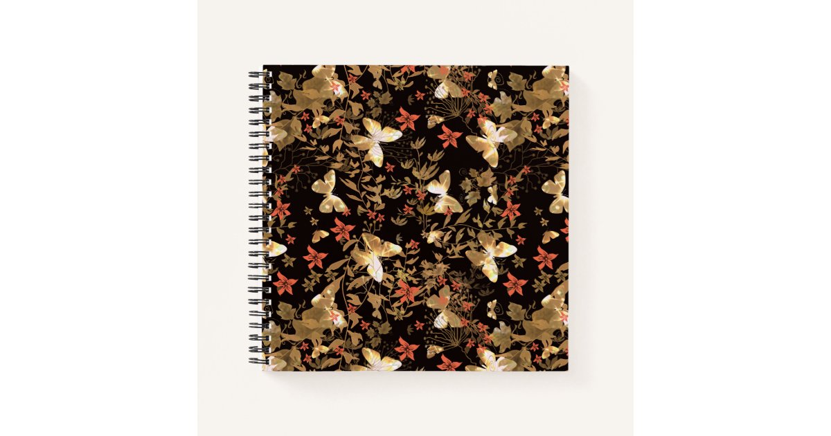 Gold butterfly notebook | Zazzle