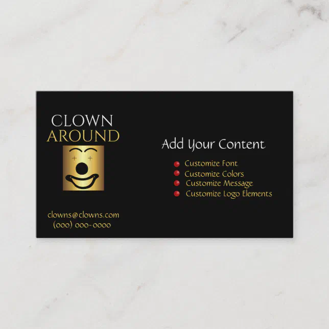 Gold Comedy Logos Abstract Template Business Card | Zazzle