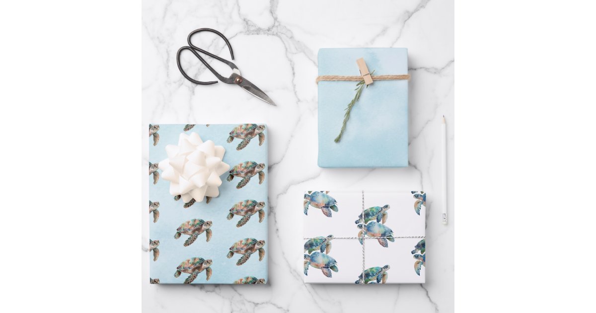 Gold Dream Sea Turtle Wrapping Paper Sheet | Zazzle