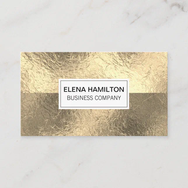 Gold Foil Colour Block Business Card | Zazzle