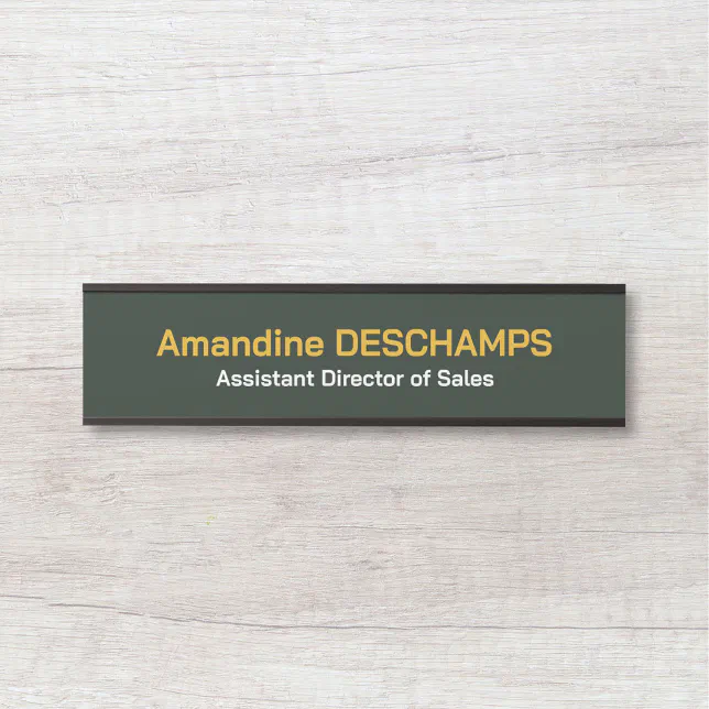 Gold & Forest Green Employee Office Door Sign | Zazzle