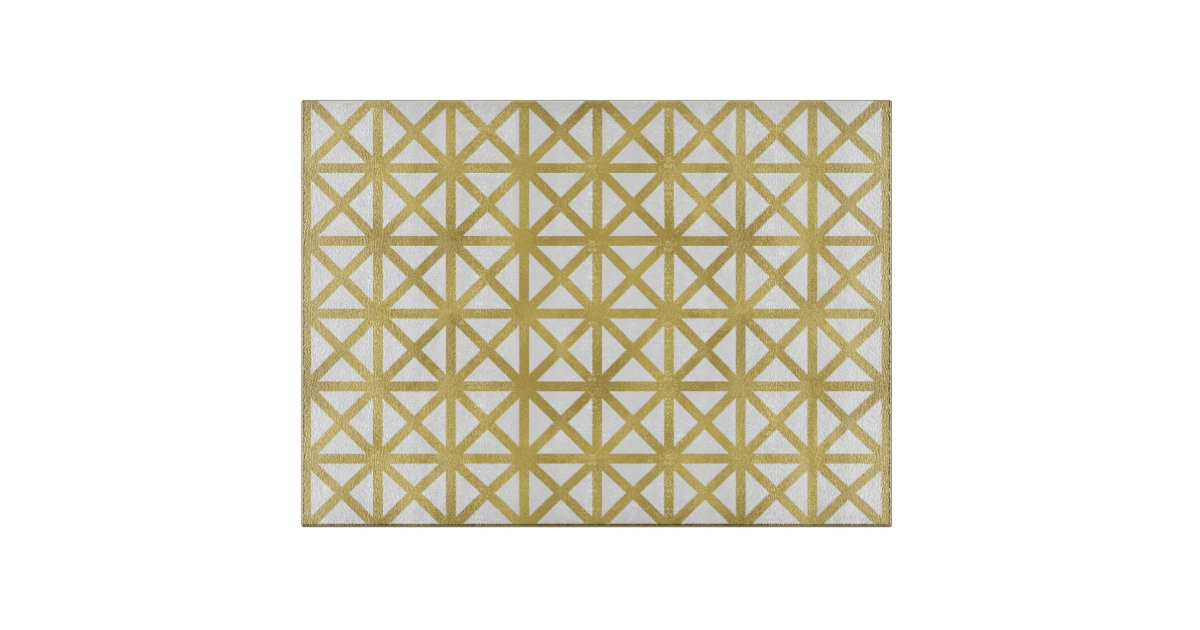 Gold Geometric Pattern Cutting Board | Zazzle