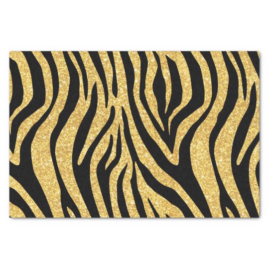Gold Glitter Black Zebra Stripes Animal Print Tissue Paper | Zazzle.co.uk