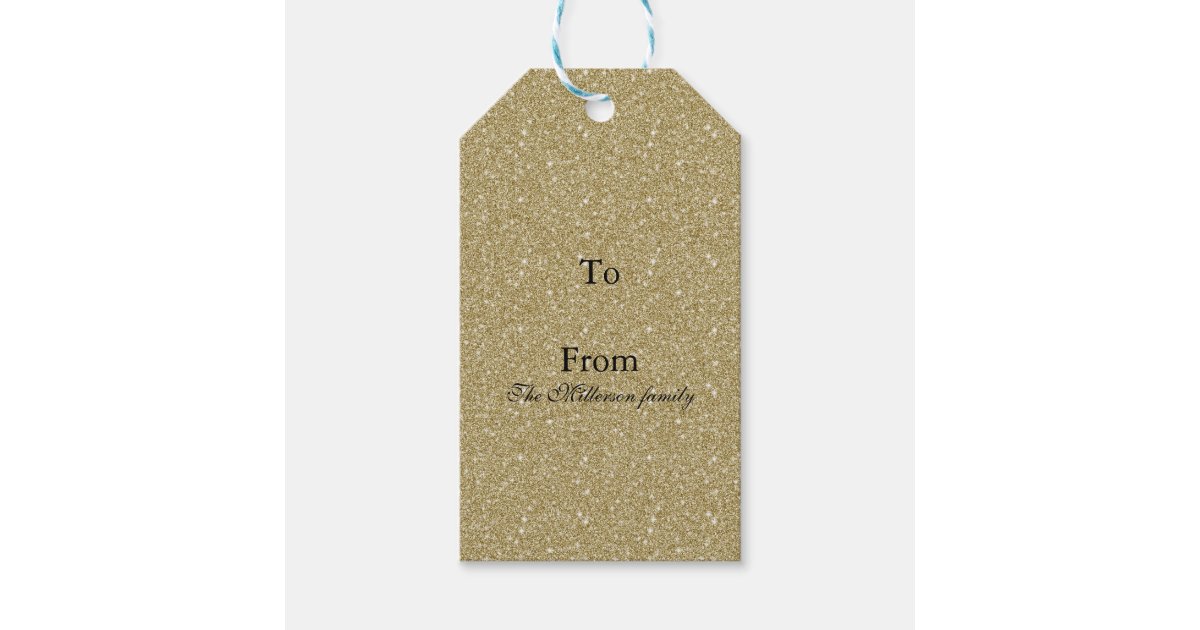 Gold Glitter Gift Tags | Zazzle